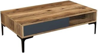 Dmora Wohnzimmertisch Diadem, Niedriger Wohnzimmertisch, Kaffeeregal, Couchtisch f&uuml;r Sofa, 105x60h33 cm, Walnuss und Anthrazit