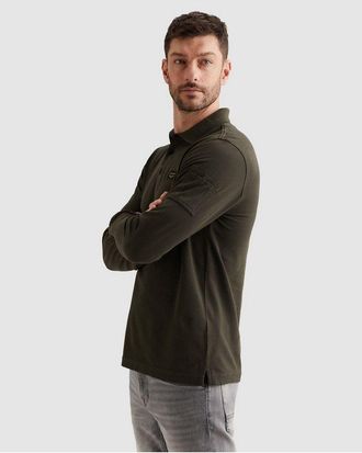 PME Legend Langarm-Poloshirt mit Logo Stickerei