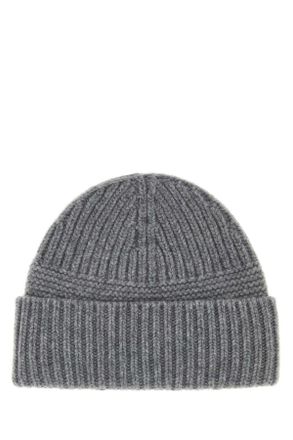 Miu Miu Womens Grey Wool Blend Beanie Hat Grigio Exterior: Cashmere Cappelli E Fasce Per Capelli