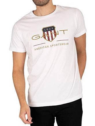 GANT REG SS Shirt &Agrave; Manches Courtes Shield Regular, White, M Homme
