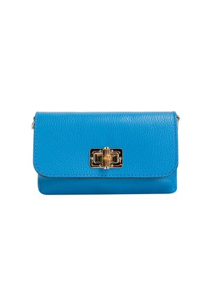 Faina Mini-Schultertasche aus Leder Damen Blaue Aster