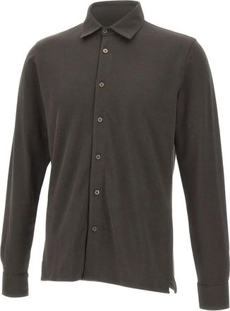 KANGRA Homme, Chemises, Gris, Taille: L Chemise en jersey piqu&eacute;
