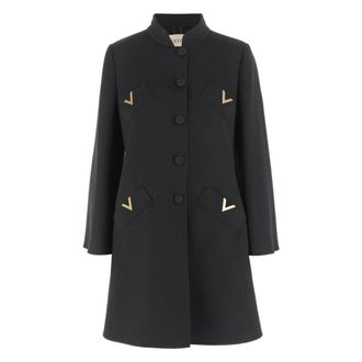 Valentino Garavani Schwarzer Wollkaschmirmantel Italien - - Coats - Damen - Schwarzk - S