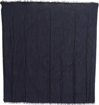 Gianfranco Ferre Femme, Accessoires, Bleu, Taille: ONE Size Fringed Wool Blend Scarf