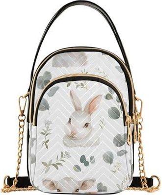 Mnsruu Sac à bandoulière pour femme avec sangle réglable - Motif feuilles et fleurs - Vache - Mouton