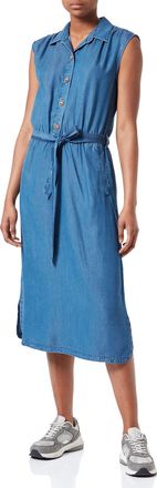 Esprit Collection Damen 052eo1e330 Dress, Blue Medium Washed, 34 EU