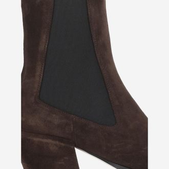 PARIS TEXAS Womens Ankle Boots Bettina 50 Chocolate Calf Suede (bos Taurus) Leather