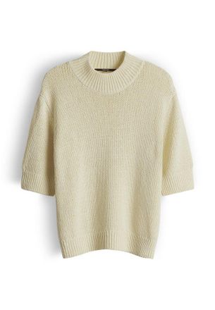 someday Kurzarmpullover Tavery detail aus B&auml;ndchengarn mit weichem Griff Schmale Passform, formstabil mit Strickb&uuml;ndchen