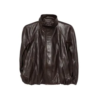 SIMKHAI Leather Cape Jacket