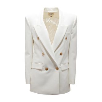 Elisabetta Franchi Giaccia Doppiopetto WO Jacket - - Jackets - Damen - Wei&szlig; - S