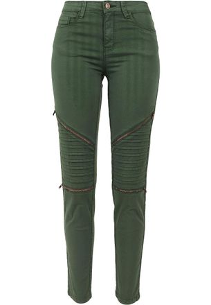 Urban Classics Damen Slim Hose Stretch Biker Pants, Gr. W27, Gr&uuml;n (Olive 176)