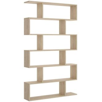 Dmora B&uuml;cherregal Misma, Mehrzweck-B&uuml;roregal, B&uuml;cherregal mit 6 Regalen, 80x25h190 cm, Eiche - Dmora