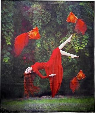 GFM &Eacute;charpe en laine m&eacute;lang&eacute;e avec texture cachemire, motif peint artistique, pour automne hiver (PWSHL), L