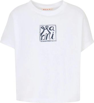 Marni Femme, Tops, Blanc, Taille: 34 FR T-shirt &agrave; manches courtes avec logo