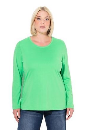 Ulla Popken Femme Grandes Tailles Jusqu&agrave; la Taille 66. T-Shirt &agrave; Manches Longues Basic. Encolure Ronde. Menthe Verte 54+ 646801437-54+