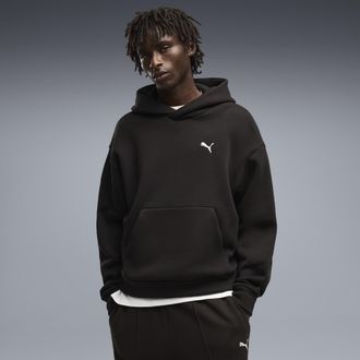 Puma Hoodie boxy en polaire &eacute;paisse Essentials Homme, V&ecirc;tements, Noir, XXL
