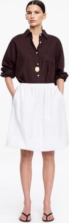 Arket Taftrock Mit Aufgebauschtem Saum -Wei&szlig;