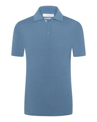 Daniele Fiesoli Unifarbenes Strick-Poloshirt in Reiskornstrickmuster in