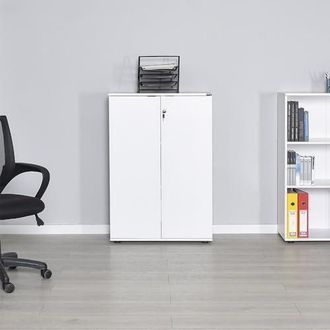 Hanah Home Elegant Diamond White Bookshelf, 72 cm x 109 cm x 34 cm | 100% Melamine Coated Particle Board, 16 mm Thickness | Ideal for Modern Home & Office Decor