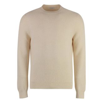 Malo Gerippter gestrickter Woll-Kaschmir-Pullover - - Knitwear - Herren - Beige - M