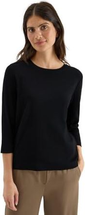 Cecil 3227462 T-Shirt avec Structure c&ocirc;tel&eacute;e, Noir, XXL Femmes