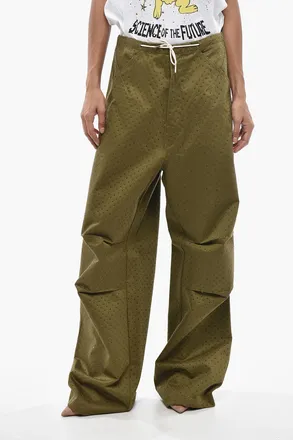 Darkpark Wide-Leg-Hose aus Baumwolle mit Allover-Strass Darkpark