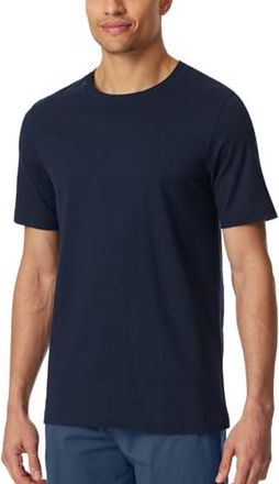 Schiesser Herren Schlafshirt Kurzarm Rundhals Bio-Baumwolle-Mix + Relax Haut de Pijama, Bleu Nuit_182179, 56 cm Hommes