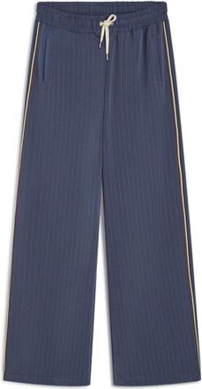 Summum Femme, Pantalons, Bleu, Taille: 42 FR Pantalon &agrave; rayures en tissu scuba