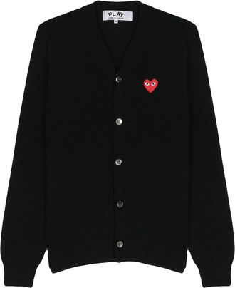 Comme Des Gar&ccedil;ons u V-neck Cardigan Red Emblem Knit