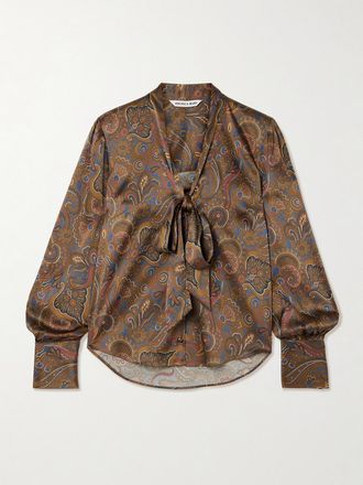 Veronica Beard Francine Schluppenbluse Aus Stretch-satin Aus Einer Seidenmischung Mit Paisley-muster - Braun