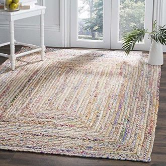 Safavieh Boho Teppich für Wohnzimmer, Esszimmer, Schlafzimmer - Cape Cod Collection, Kurzer Flor, Multi, 90 x 90 cm