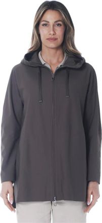 Duno Femme, Vestes, Brun, Taille: 42 FR Giubbino lungo cappuccio