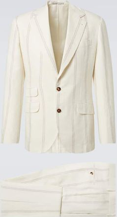 Brunello Cucinelli Costumes ray&eacute; en lin et laine m&eacute;lang&eacute;s