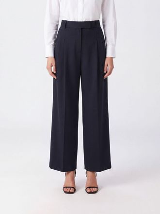 By Malene Birger Pantalon tailleur court &agrave; jambe large et taille haute en cr&ecirc;pe