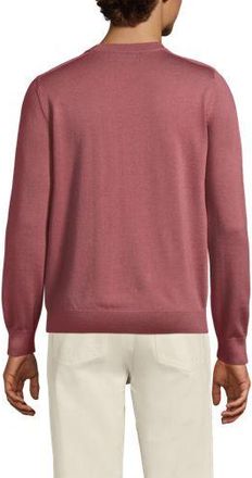 Lands End Merino-Rundhalspullover, Herren, Gr&ouml;&szlig;e:52-54 regular, Rot, by Lands End