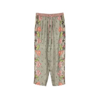 Pierre-Louis Mascia Femme, Pantalons, Multicolore, Taille: 42 FR Pantalon Corsaire &agrave; Cordon de Serrage Floral