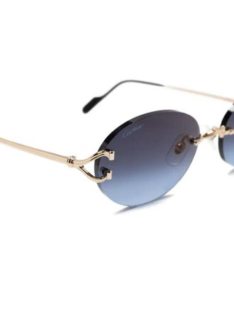 Cartier CT0551S Gradient Lens Rimless Sunglasses - Gold