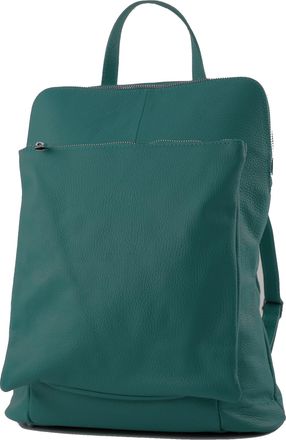 modamoda.de T141 Damen Leder Rucksack Damentasche Schultertasche handmade in Italy, Farbe:Petrol