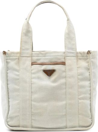 Prada Shopper - Canvas Canapa Tote - Gr. unisize - in Wei&szlig; - f&uuml;r Damen