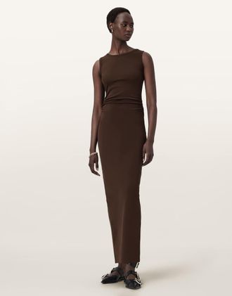 AllSaints Katarina - Kleid in Schildpattbraun-Brown