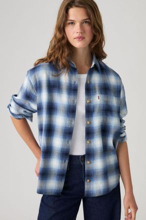 Levi's Nash Flannel Shirt - Femme - Bleu / Vesa Shadow Plaid Niagara Mist Flannel - XS