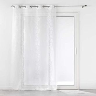 Douceur d'Intérieur Ösenvorhang, Edenia, 140 x 240 cm, Weiß, sandgestrahlt, Bestickt