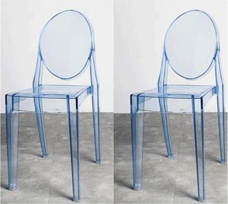 Generic Ergonomischer B&uuml;rostuhl, transparenter, Leichter B&uuml;rostuhl, 2er-Set Bequeme Schreibtischst&uuml;hle aus ABS-Kunststoff