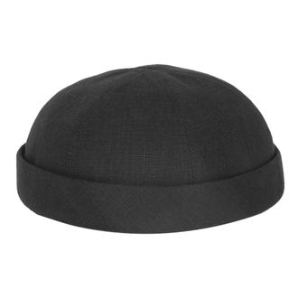 Hanseheld Docker Cap Leinen Schwarz Kurz Flach Segler Sailor Cap 55 | Seemannsm&uuml;tze | Dockerm&uuml;tze | Sommer | Docker Hut | Made in Germany
