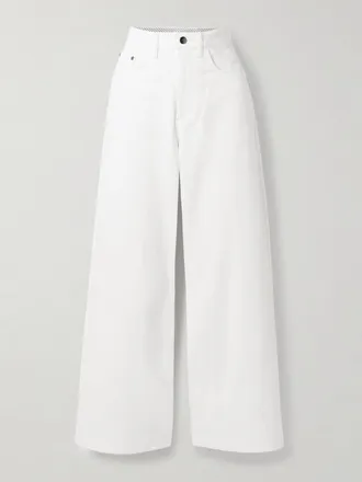 Maria McManus Pantalon Large En Serge De Coton Biologique Massive - Blanc cass&eacute;