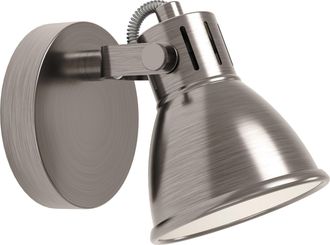 Eglo LED Wandlampe Seras, Deckenlampe industrial, Deckenstrahler aus Metall, Wohnzimmerlampe in Nickel-Antik, Flurlampe, Spot inkl. GU10 Leuchtmittel, warm