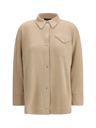 Fabiana Filippi Womens Knit Shirt Wool Beech Fleece