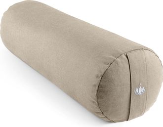 Lotuscrafts Yoga Rolle &Oslash;24 cm, Yogabolster mit 100% Bio-Dinkelf&uuml;llung, Waschbarer Bezug aus Baumwolle, f&uuml;r Yin Restorative Yoga-&Uuml;bungen, GOTS Zertifiziert