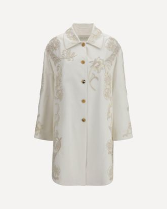 Dries Van Noten Embroidered A-line Coat Female M