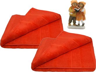 CawÖ Noblesse2 1002 rot 2X Duschtuch + Geschenk Figur Duschtücher Größe 70 x 140 cm mohn 208